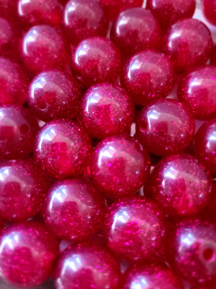 20mm Glittery Red Beads – WinDexie Beads & Co